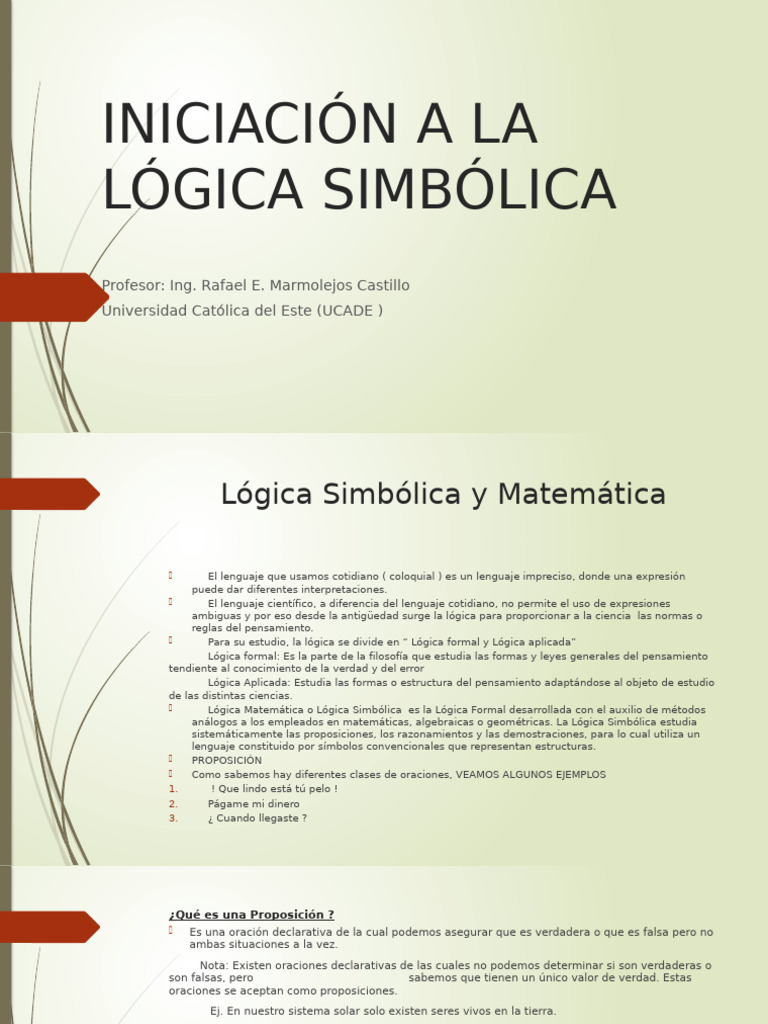 Lógica Simbolica y Matemática | PDF