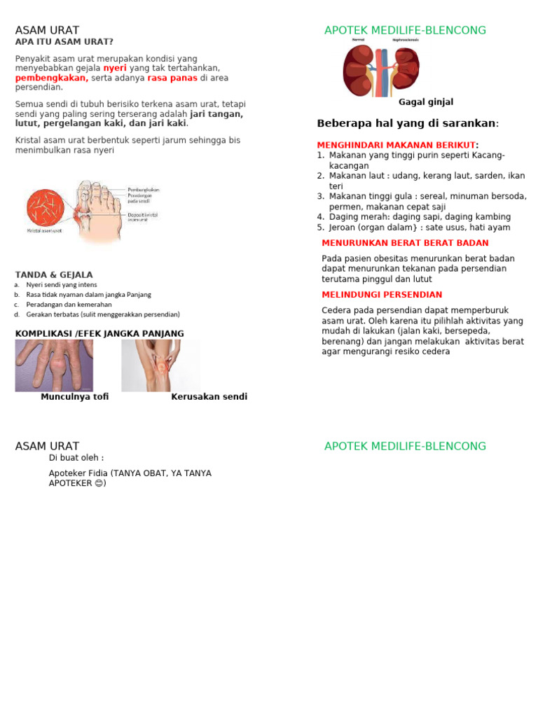 Leaflet Asam Urat | PDF