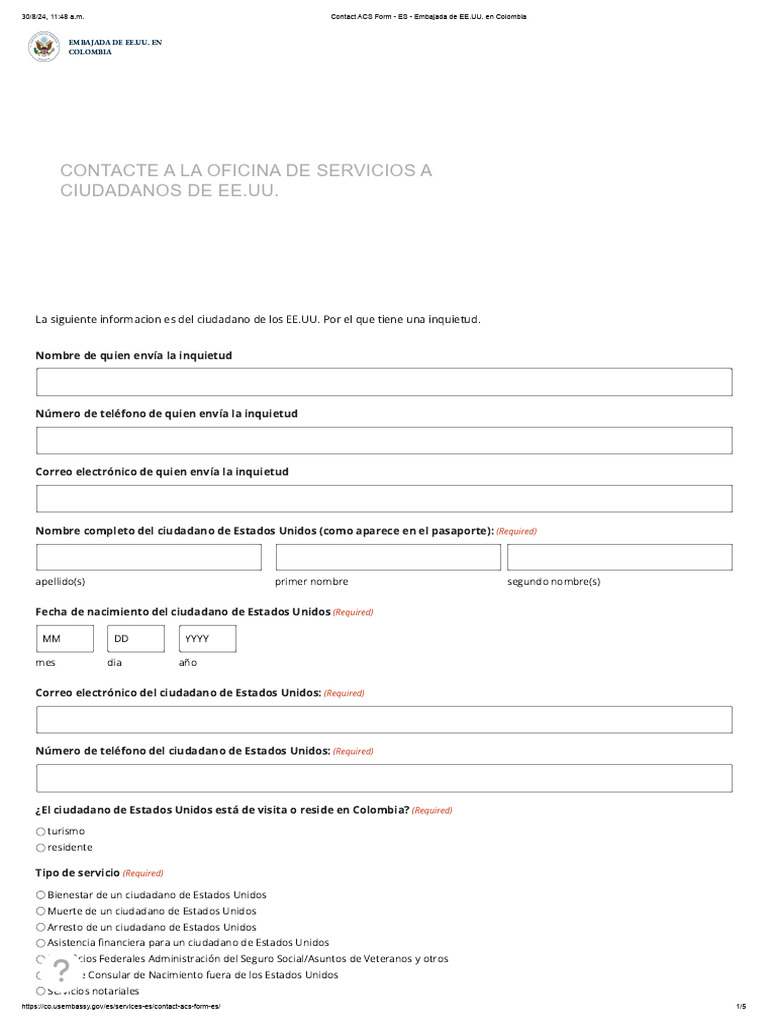 Contact ACS Form - Colombai | PDF