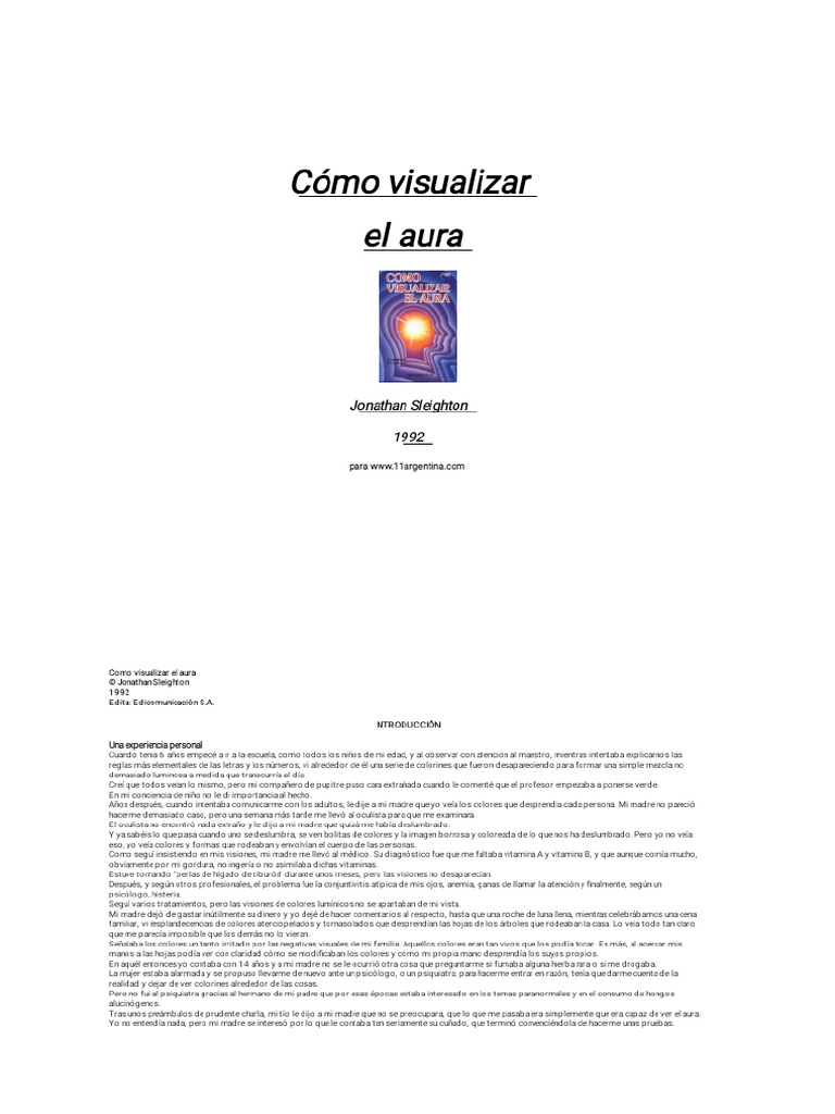 Cómo Visualizar El Aura - Sleighton, Jonathan | PDF