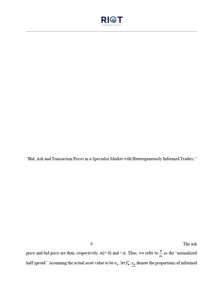 Implications of ATS On Price Discovery - Dark Pools | PDF