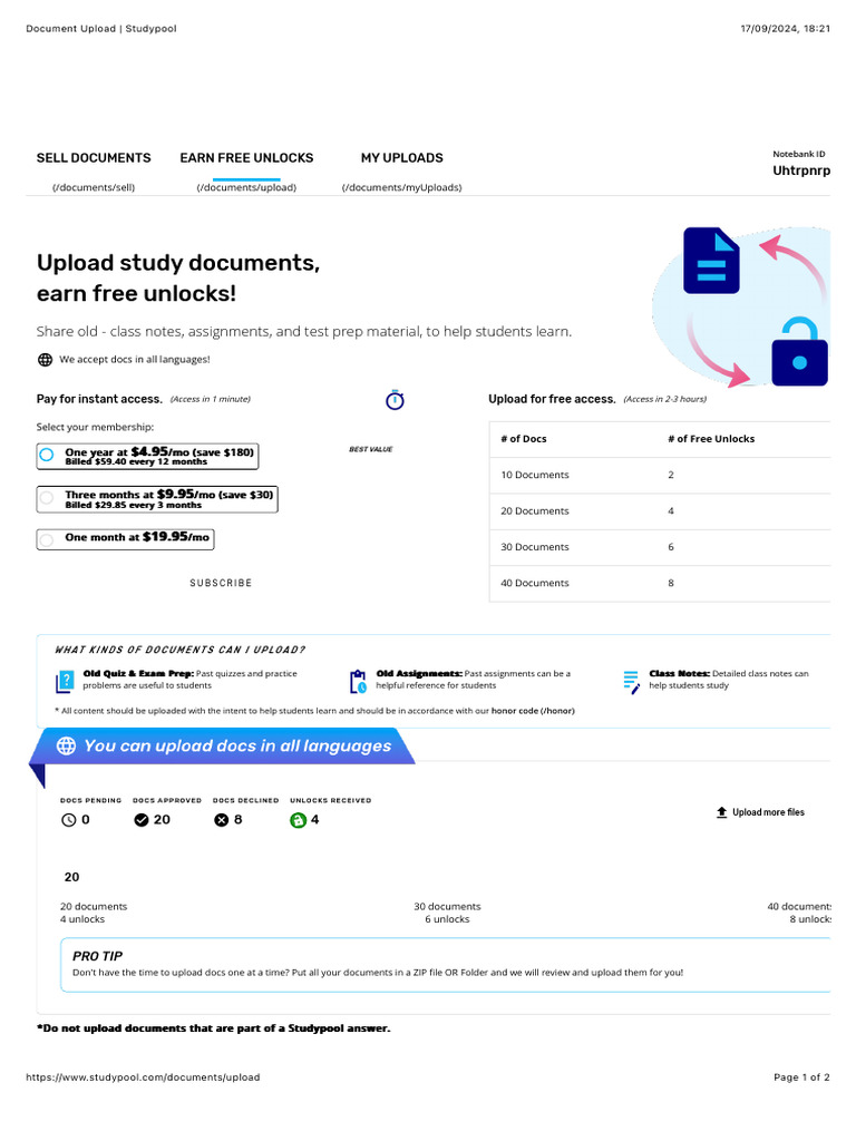 Document Upload - Studypool | PDF