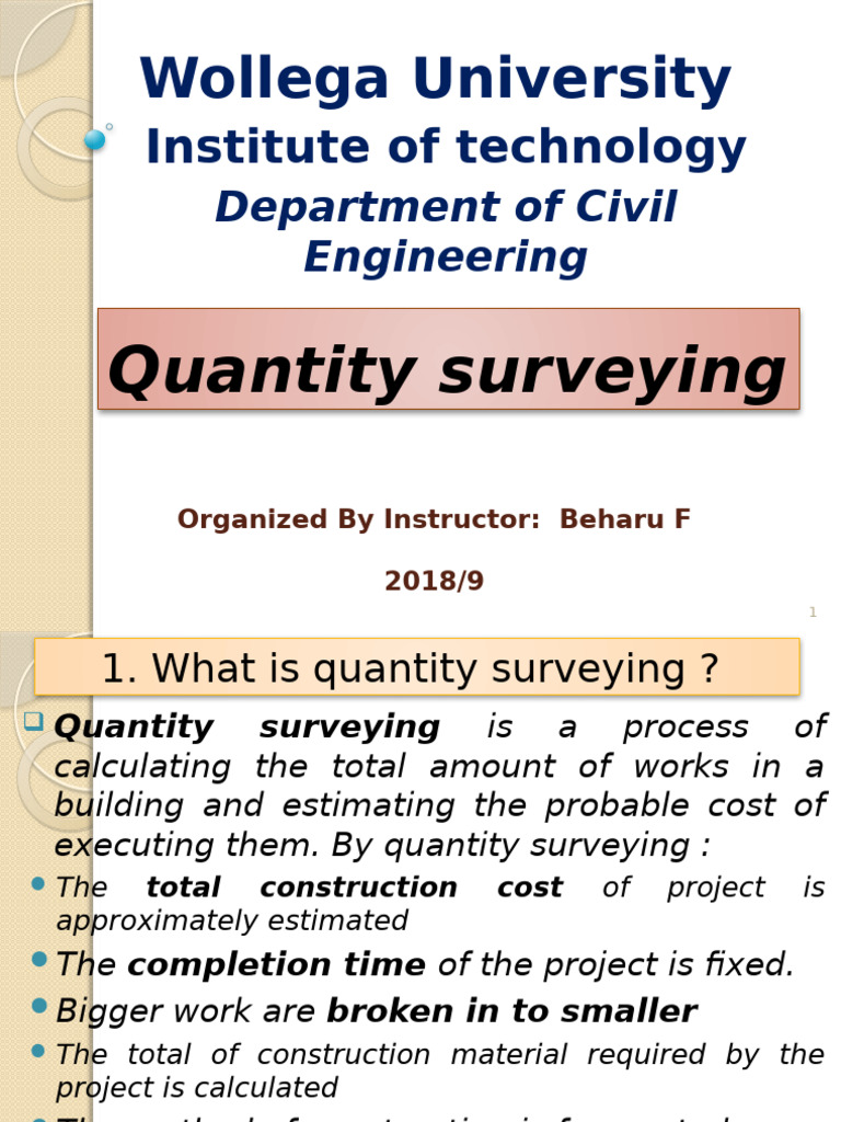 Lecture 3,4,5,6 Quantity Survey-1 | PDF