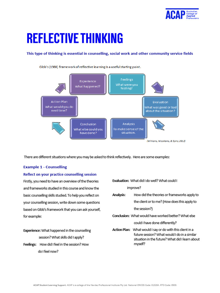 Reflective Thinking Guide v1 | PDF