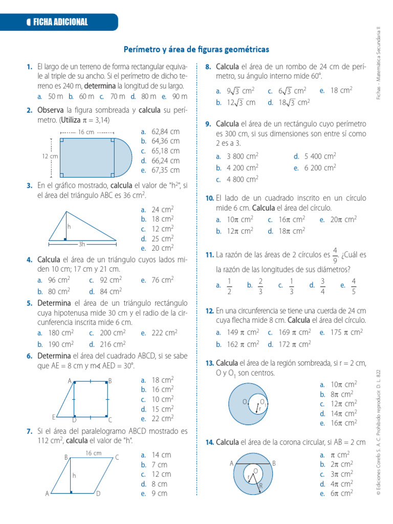 FA_ Perímetros y áreas de figuras geométricas (1) | PDF