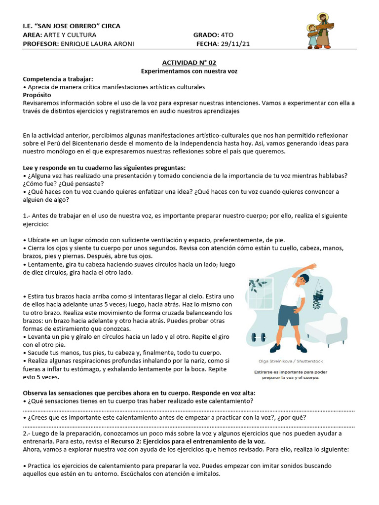 Actividad 02 de ARTE Y CULTURA 1ro | PDF