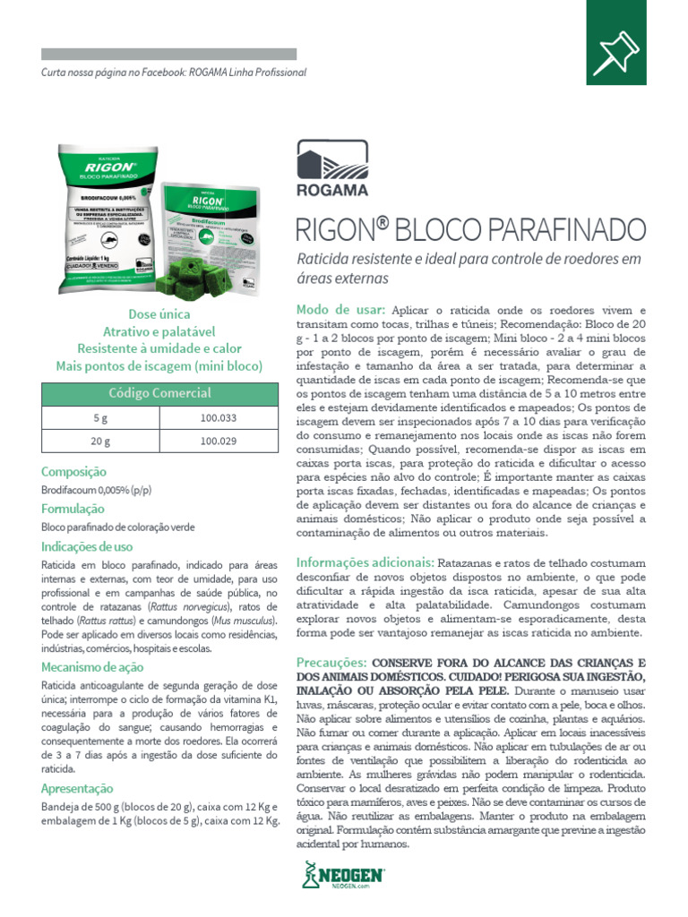 Ft-Rigon Bloco Parafinado V2 | PDF | Toxicología | Roedor