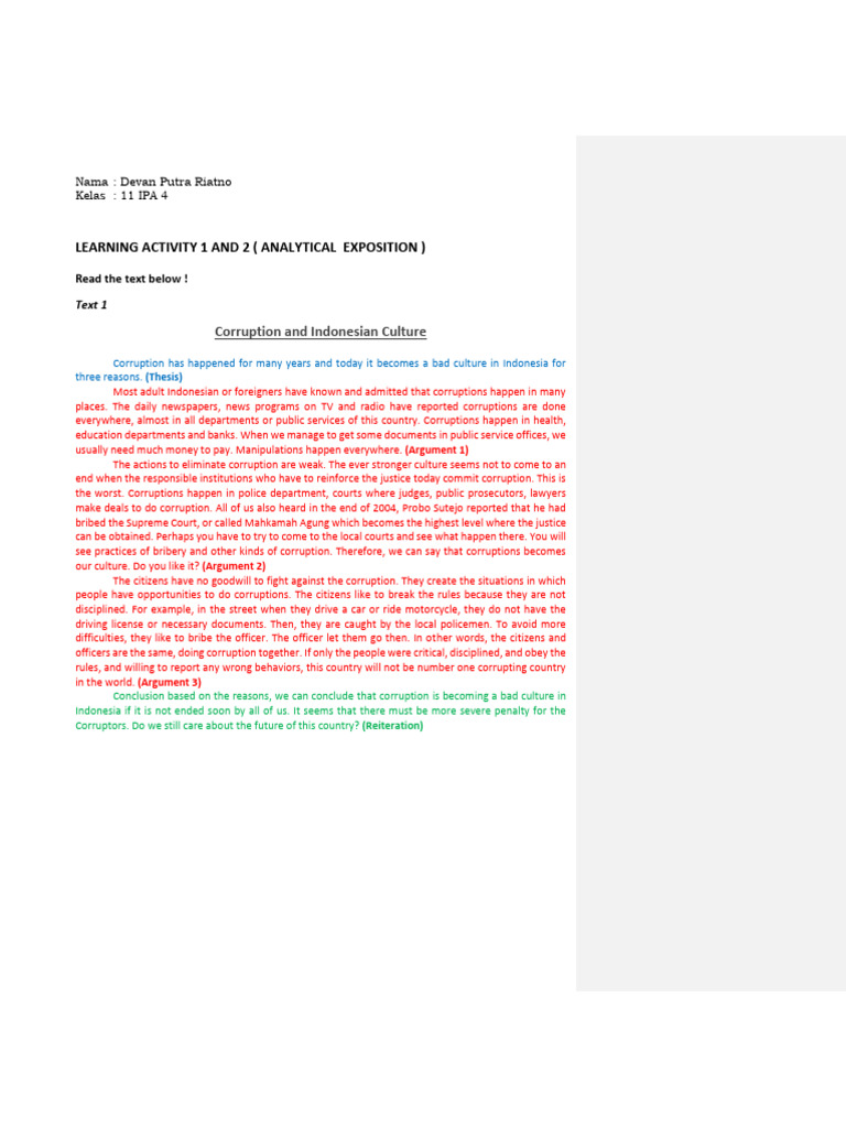 L A 1 & 2 (Analytical Exposition) - Devan | PDF