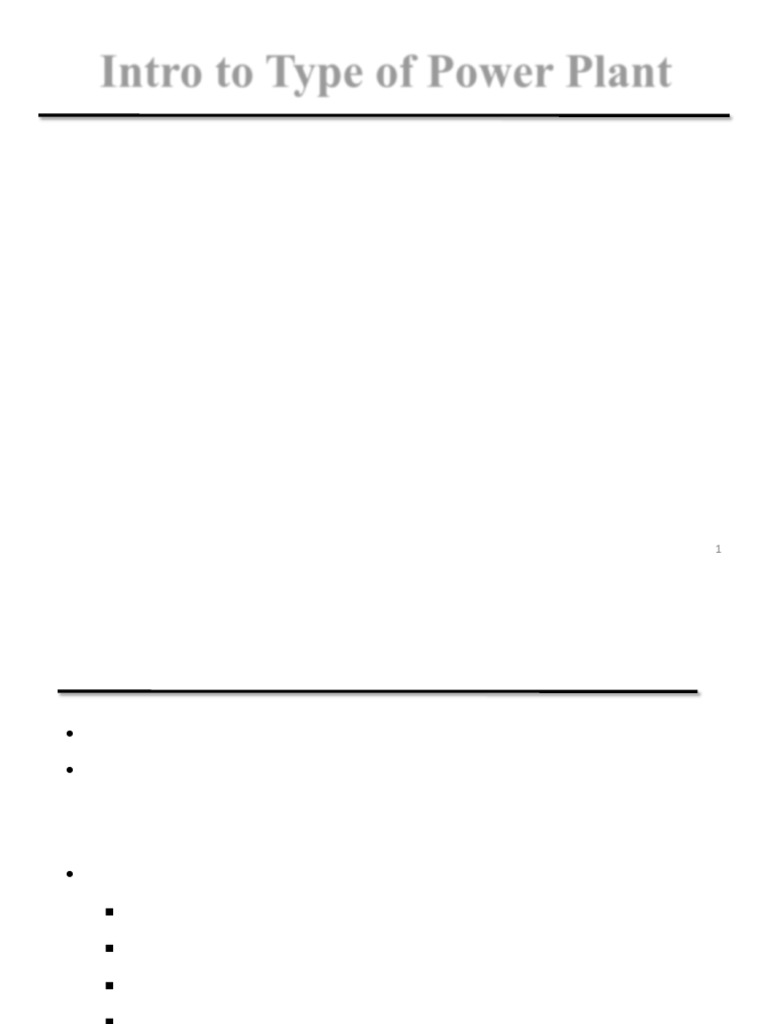 2) Intro To Type of Power Plant Part 1 | PDF