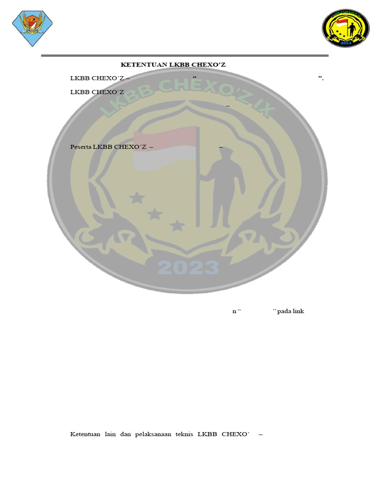 Juknis LKBB Chexo'z Ix (2023) - 2 | PDF