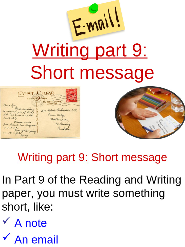 Writing Part 9-Objective Ket | PDF