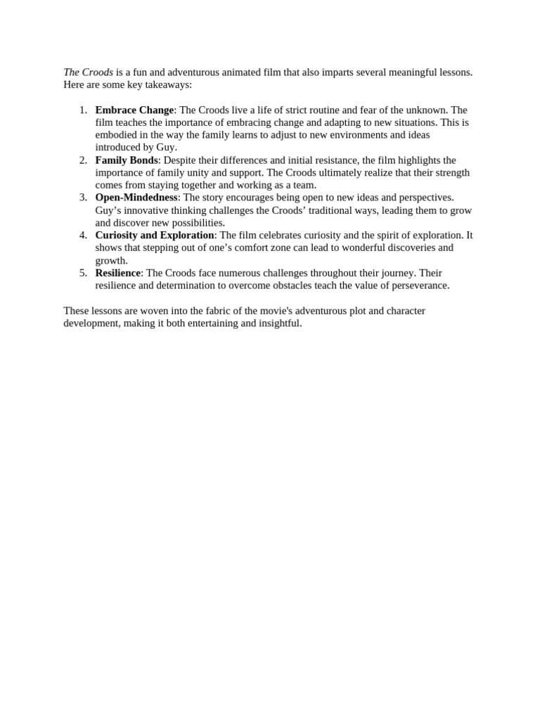 The Croods Lessons | PDF