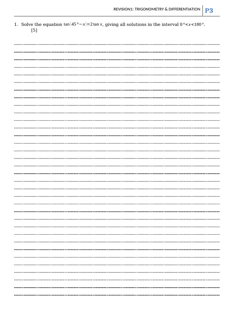 Revision 1 CIE Pure Mathematics 3 | PDF