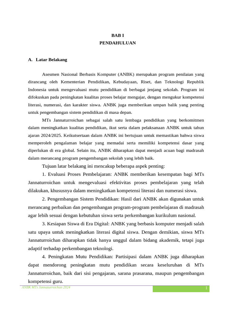 Proker Anbk MTS JR 2024-2025 | PDF