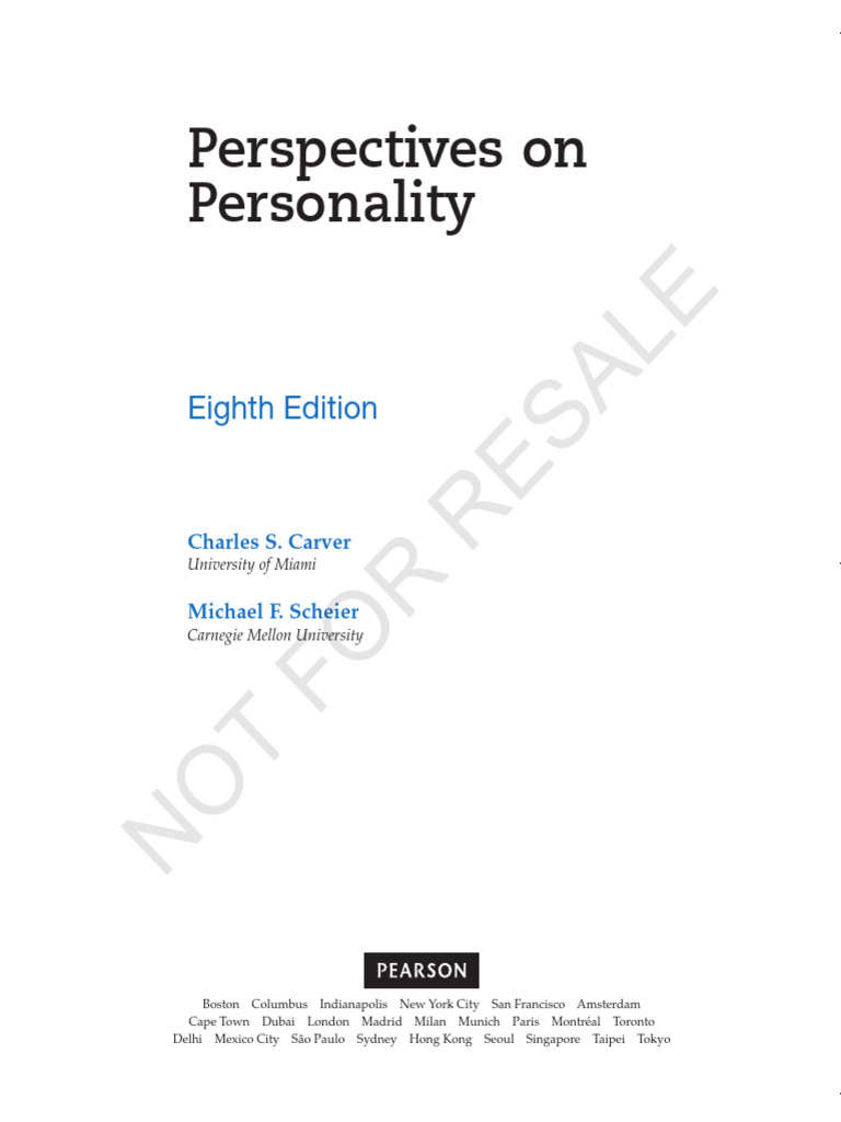Perspectives On Personality: FOR Resale | PDF