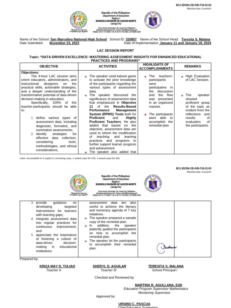 Lac-Narrative Report-January-2024 | PDF