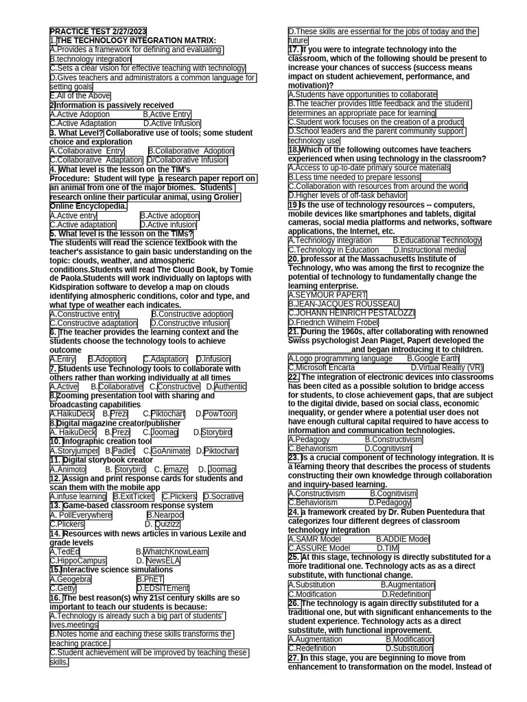 Technology Integration Matrix | PDF
