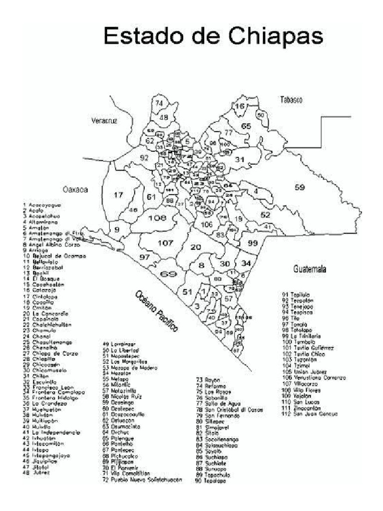 Mapa de Chiapas Con Nombres | PDF