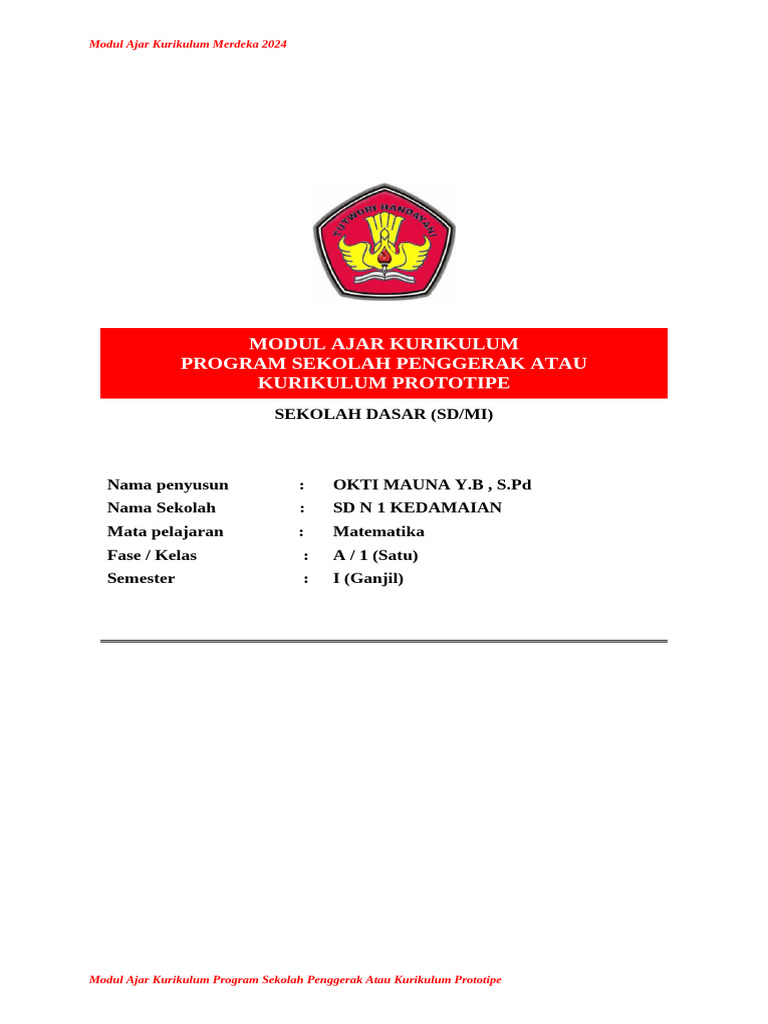 Modul Ajar Mba Okti | PDF