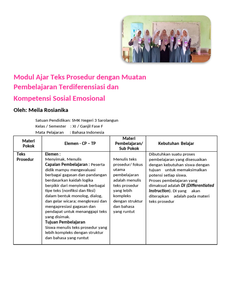 Modul Ajar Teks Prosedur | PDF