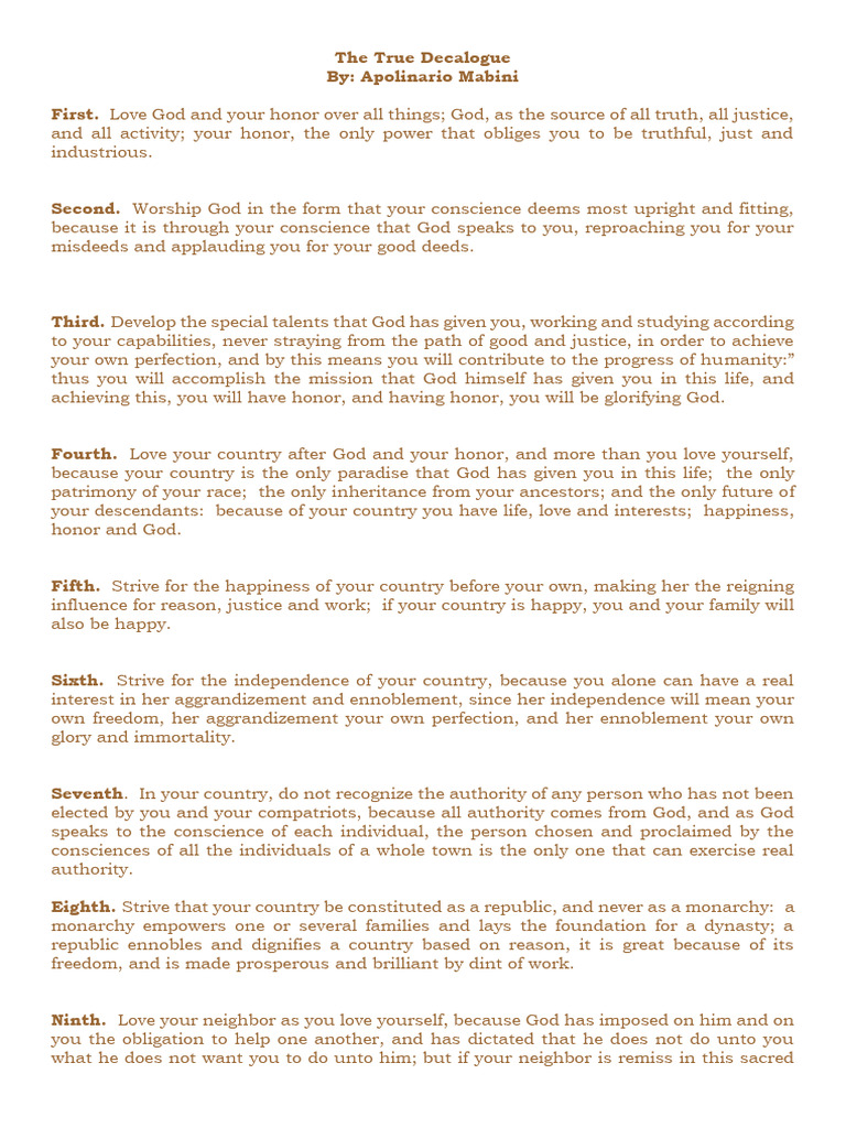 The True Decalogue | PDF