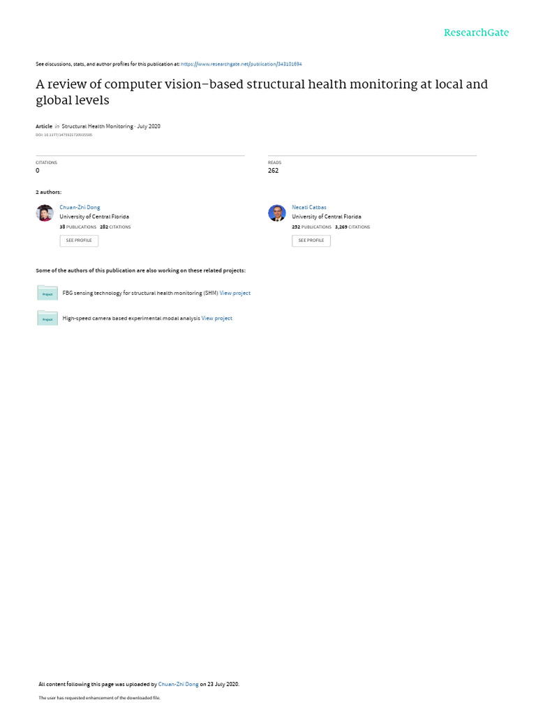 A Review of Computer Vision-Based Structural Health Monitoring at Local ...