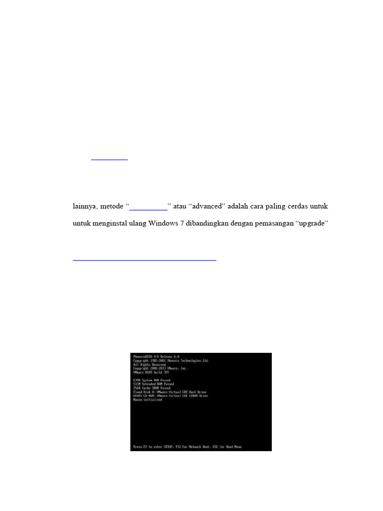 Cara Menginstall Windows 7 Secara Singkat | PDF
