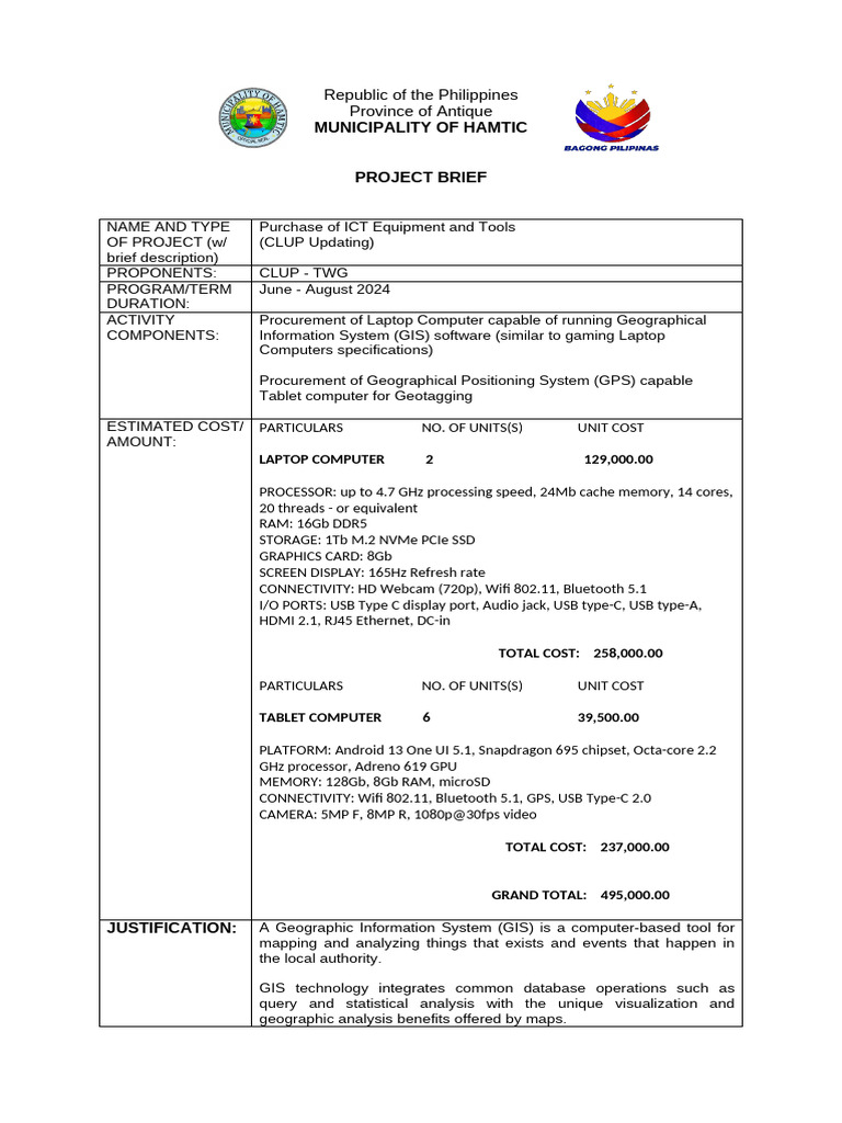 Project Brief - Ict Equipment and Tools | PDF