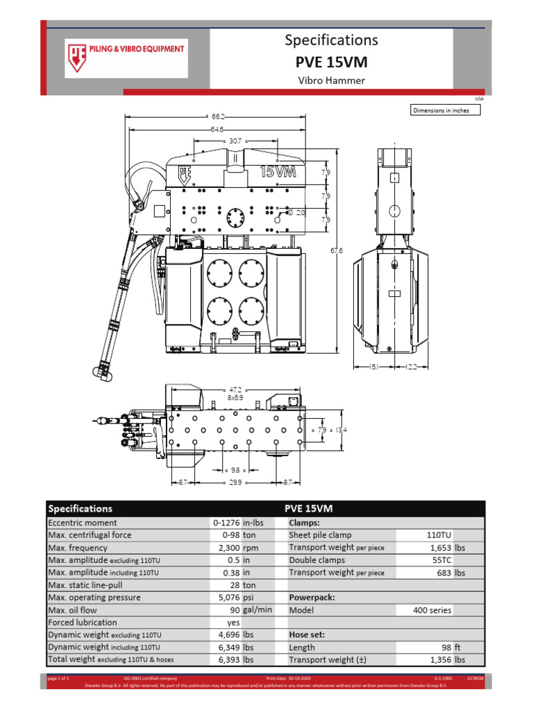 Specification Sheet PVE 15VM | PDF