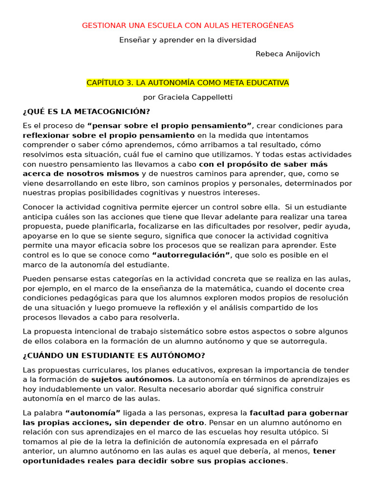 CAP 3 Gestional Aulas Heterogeneas | PDF