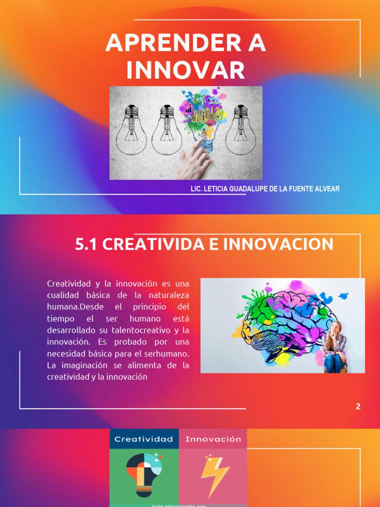 Unidad 5 Aprender A Innovar | PDF | Creatividad | Innovación
