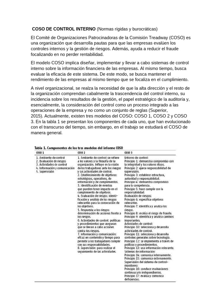 Modelos de Control Interno | PDF