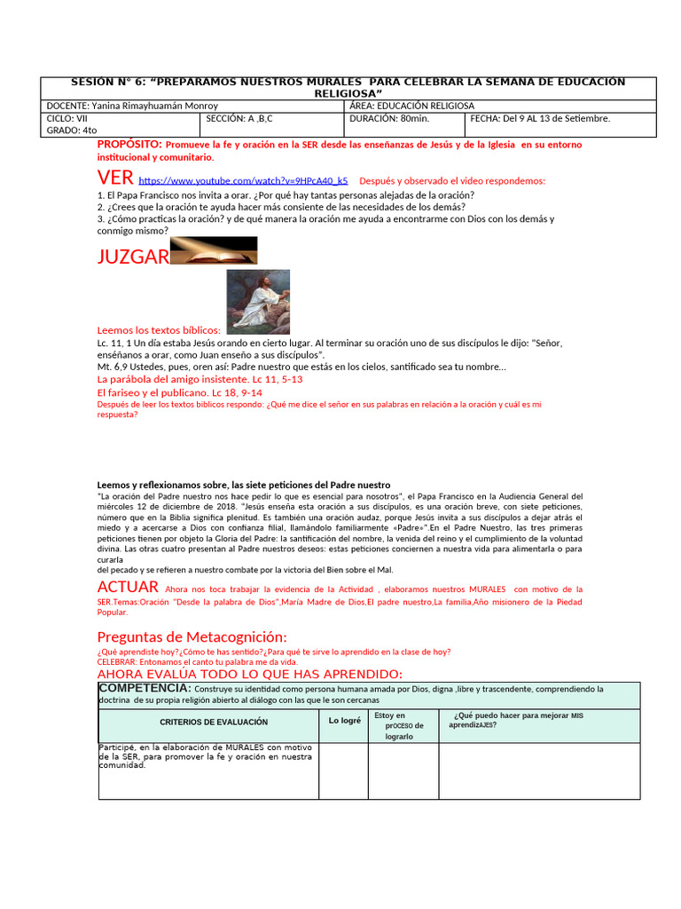 Sesión N° 6 - 4to MURAL | PDF