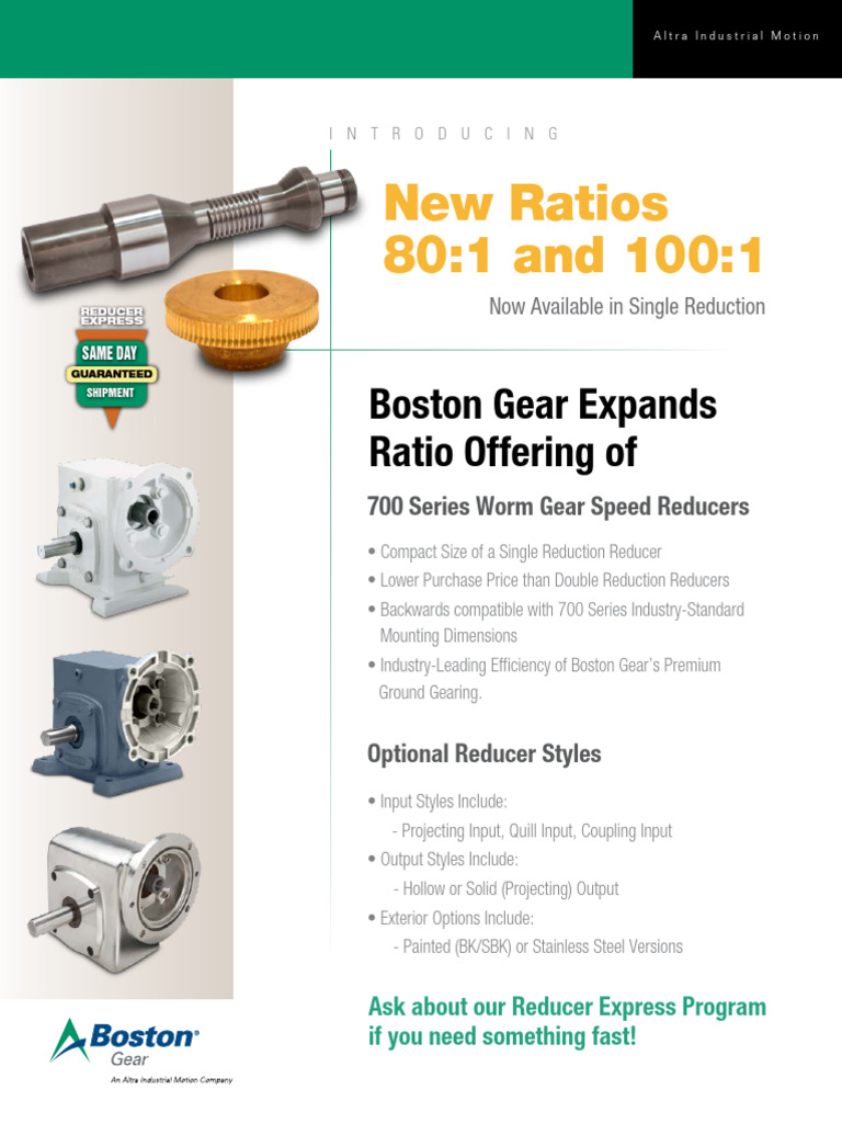 Boston Gear 71010H Specification Sheet 2 | PDF