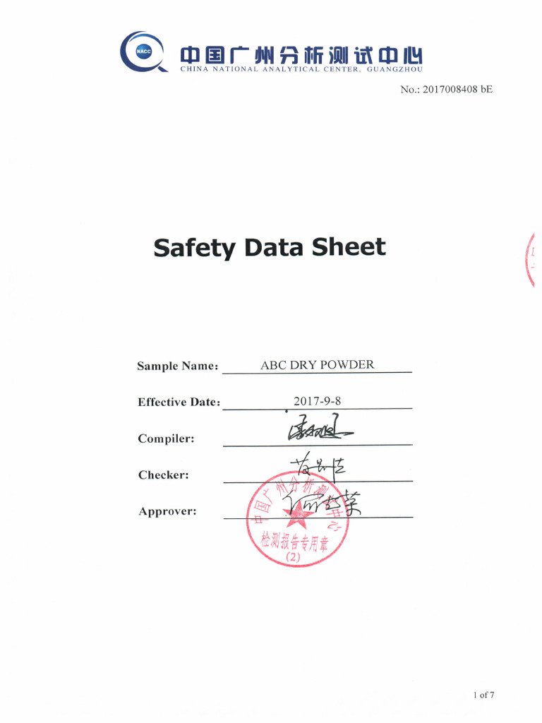 Msds-Abc Dry Powder 90% | PDF