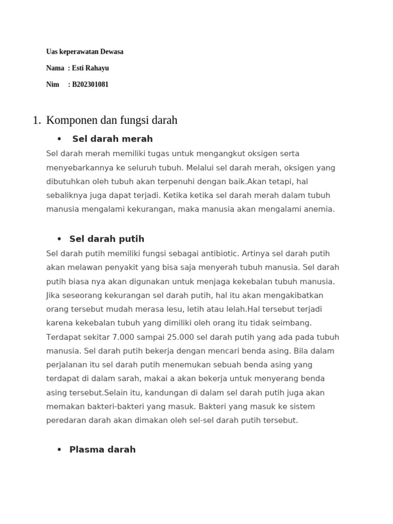 Uas Keperawatan Dewasa Esti | PDF