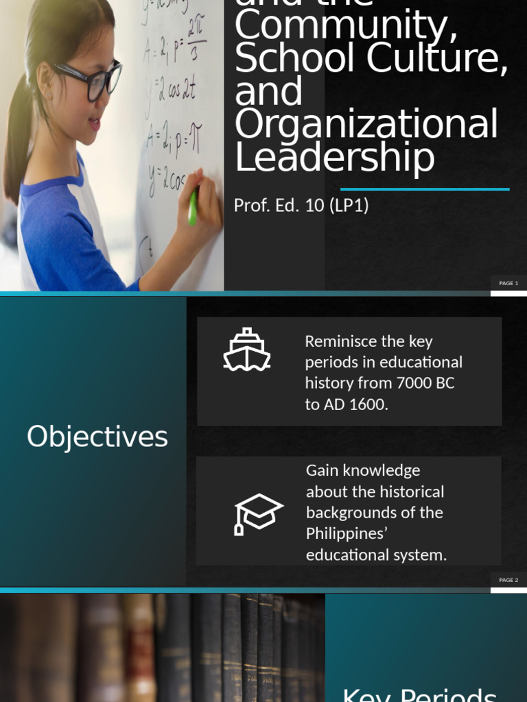 The Teacher and The Community School Culture History Presentation | PDF