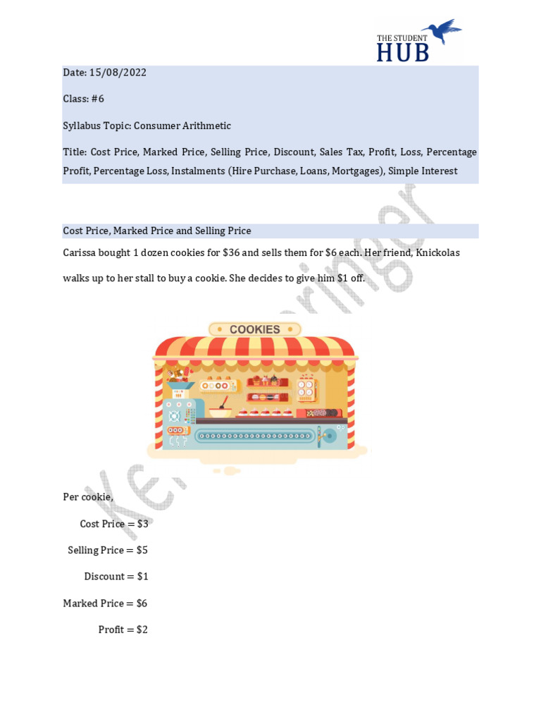 Class 6 - Consumer Arithmetic 1 | PDF