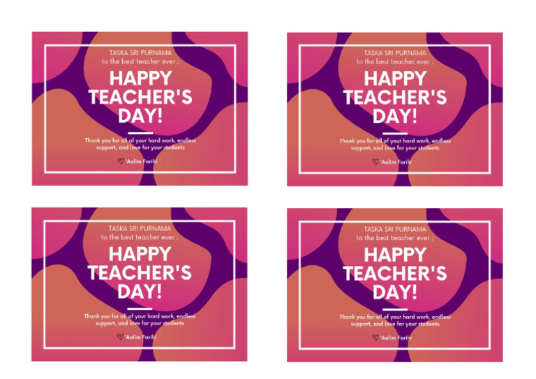 Teachers Day Card Design | PDF