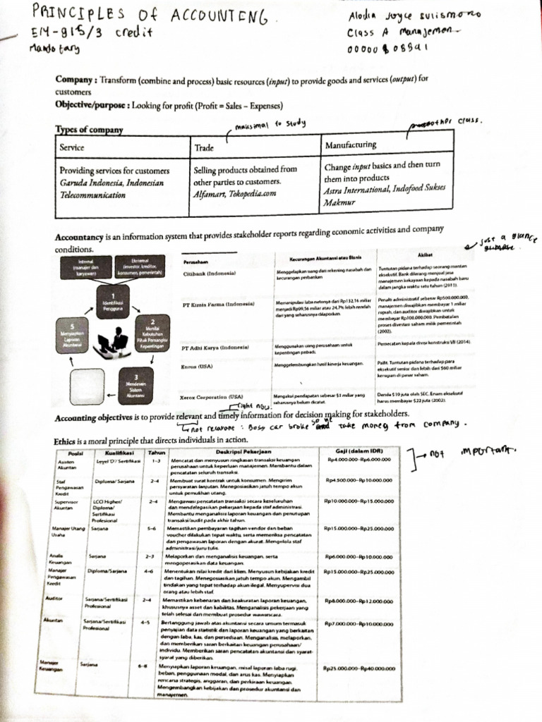 Principal of Accounting Class 1 | PDF