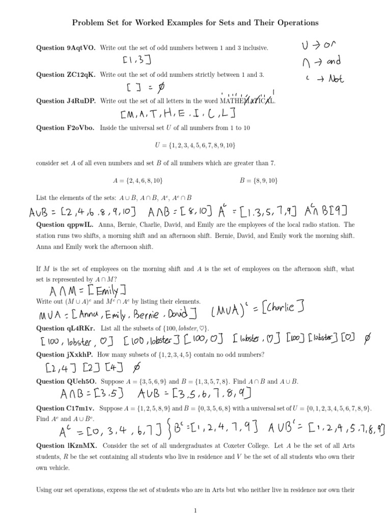 MATH 1228A 1.1A Worksheet | PDF