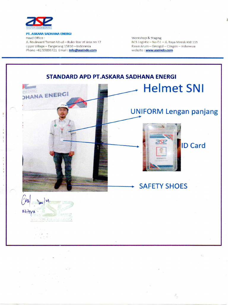 Standart APD Dan Tanda Terima | PDF