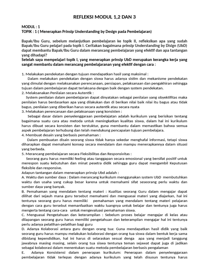 Cerita Refleksi Modul 1,2 Dan 3 | PDF