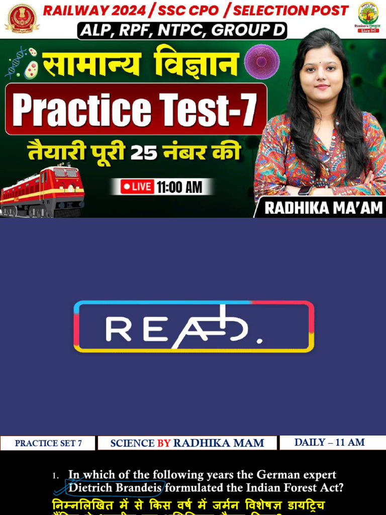 SCIENCE PRACTICE SET 7 BY RADHIKA MAM - Compressed | PDF