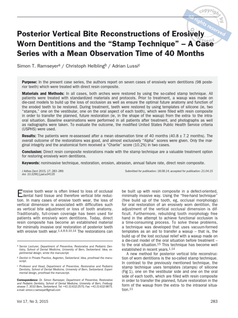 Tecnica de Estampado para Recuperar Dimension Vertical | PDF