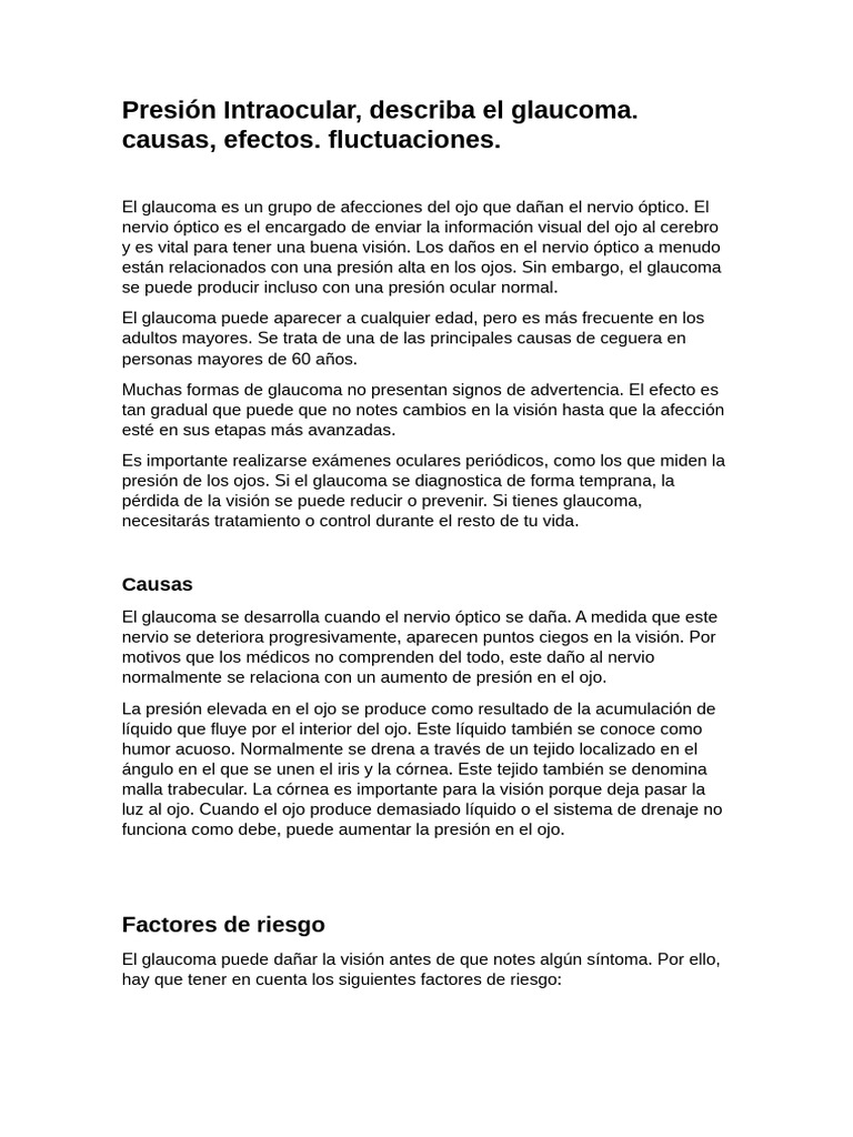 Presión Intraocular | PDF