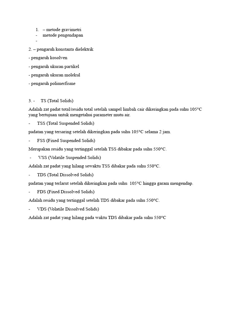 Tuper Analisa Zat Padat | PDF