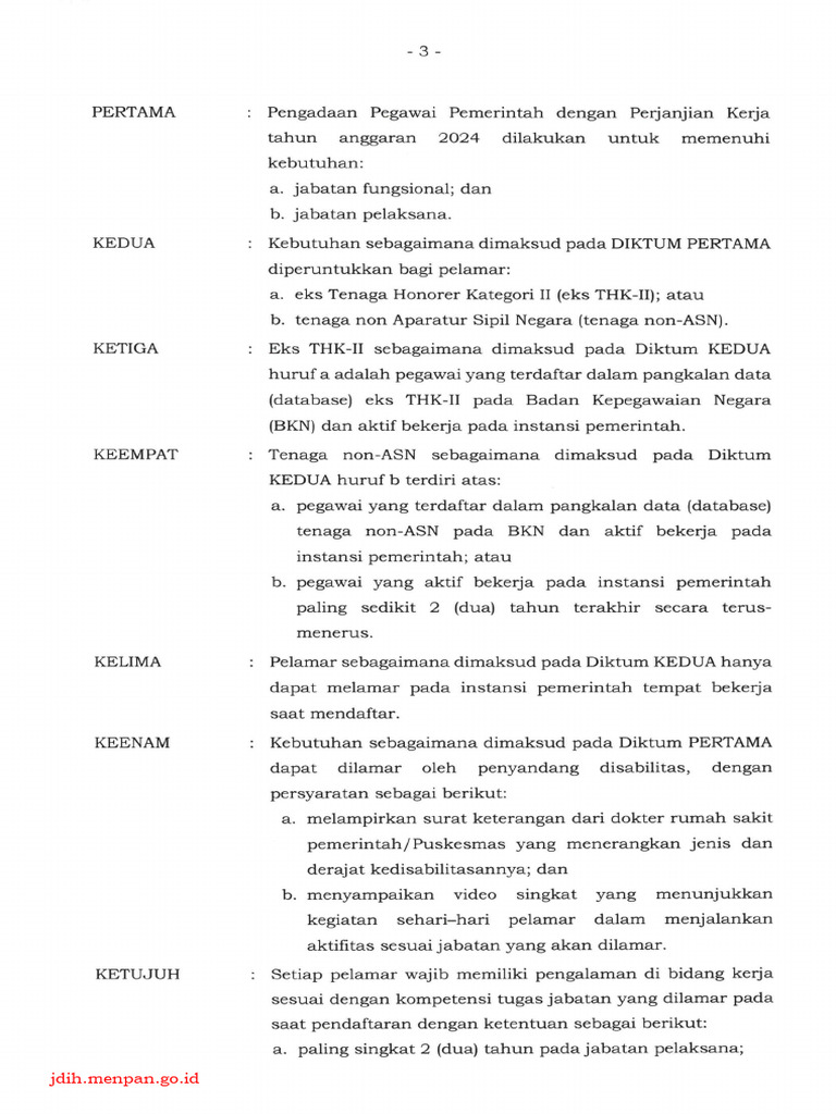347 - 2024 - Kepmenpanrb Tentang Mekanisme Seleksi PPPK Ta 2024 2 | PDF