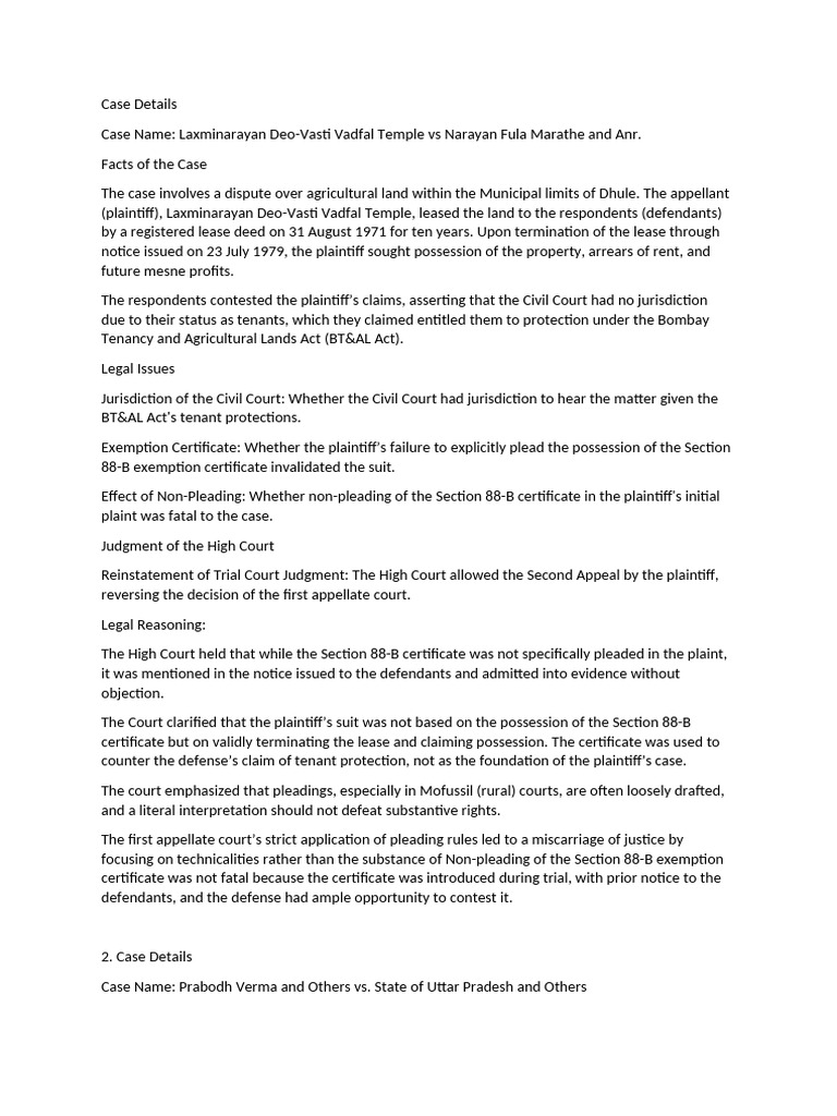 Karun Case Analysis Forward - R01 | PDF | Lawsuit | Burden Of Proof (Law)