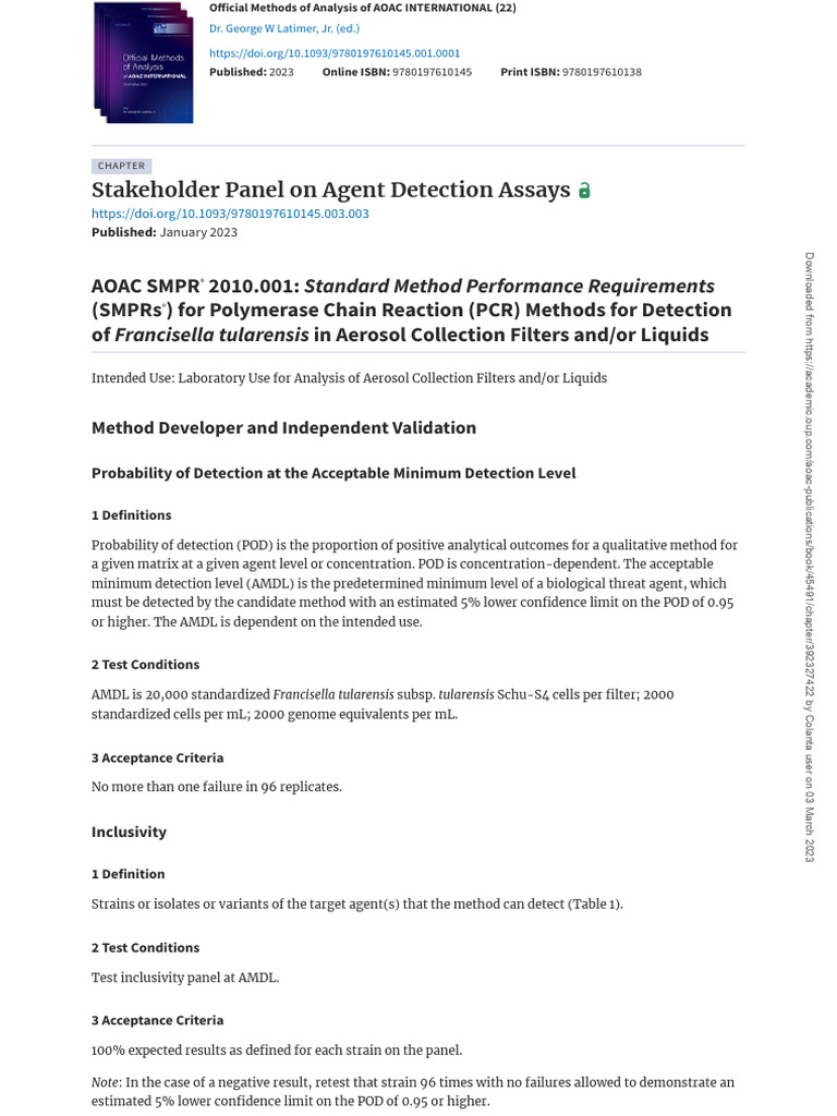 Stakeholder Panel On Agent Detection Assays | PDF